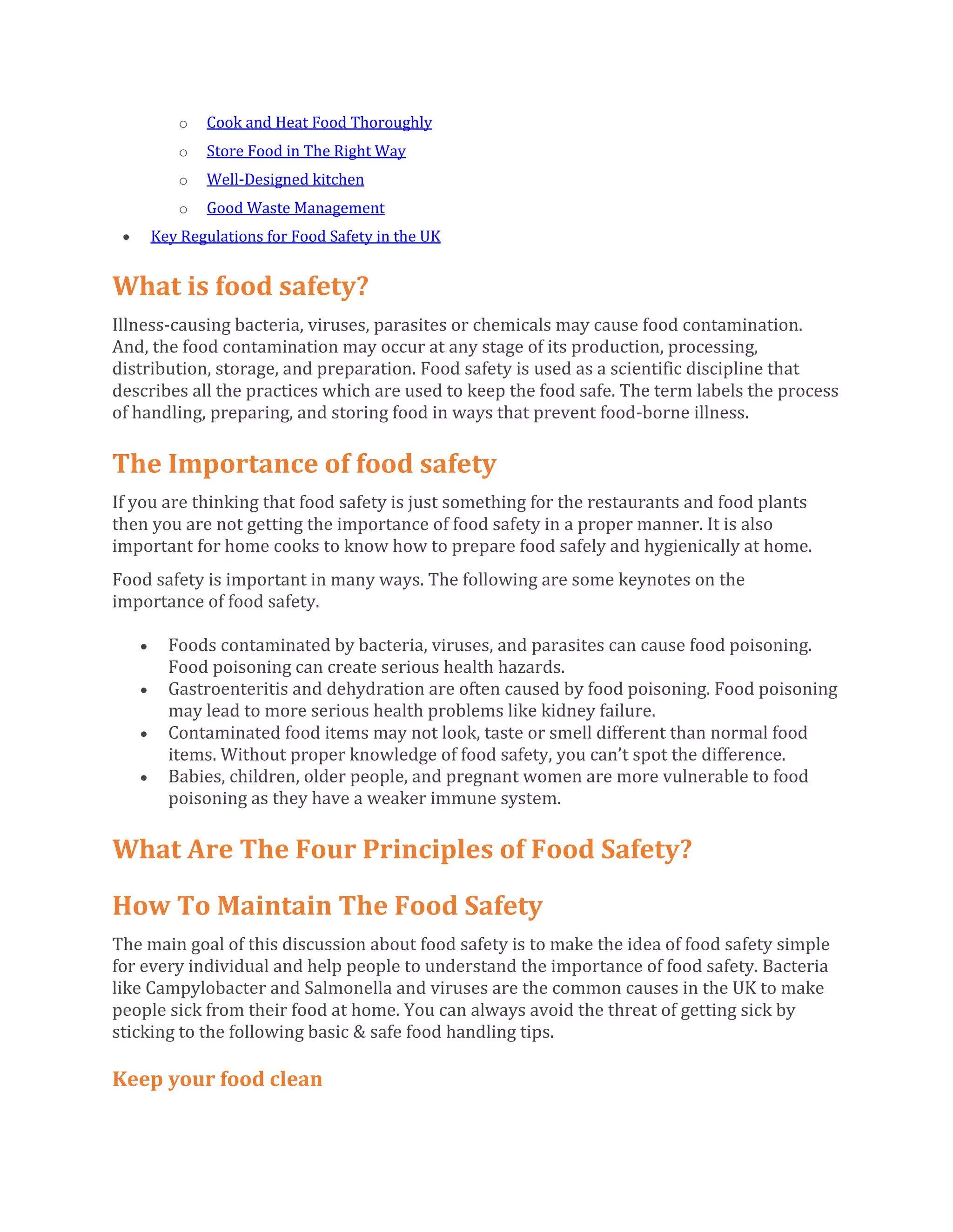 What is food safety and why it is important | PDF