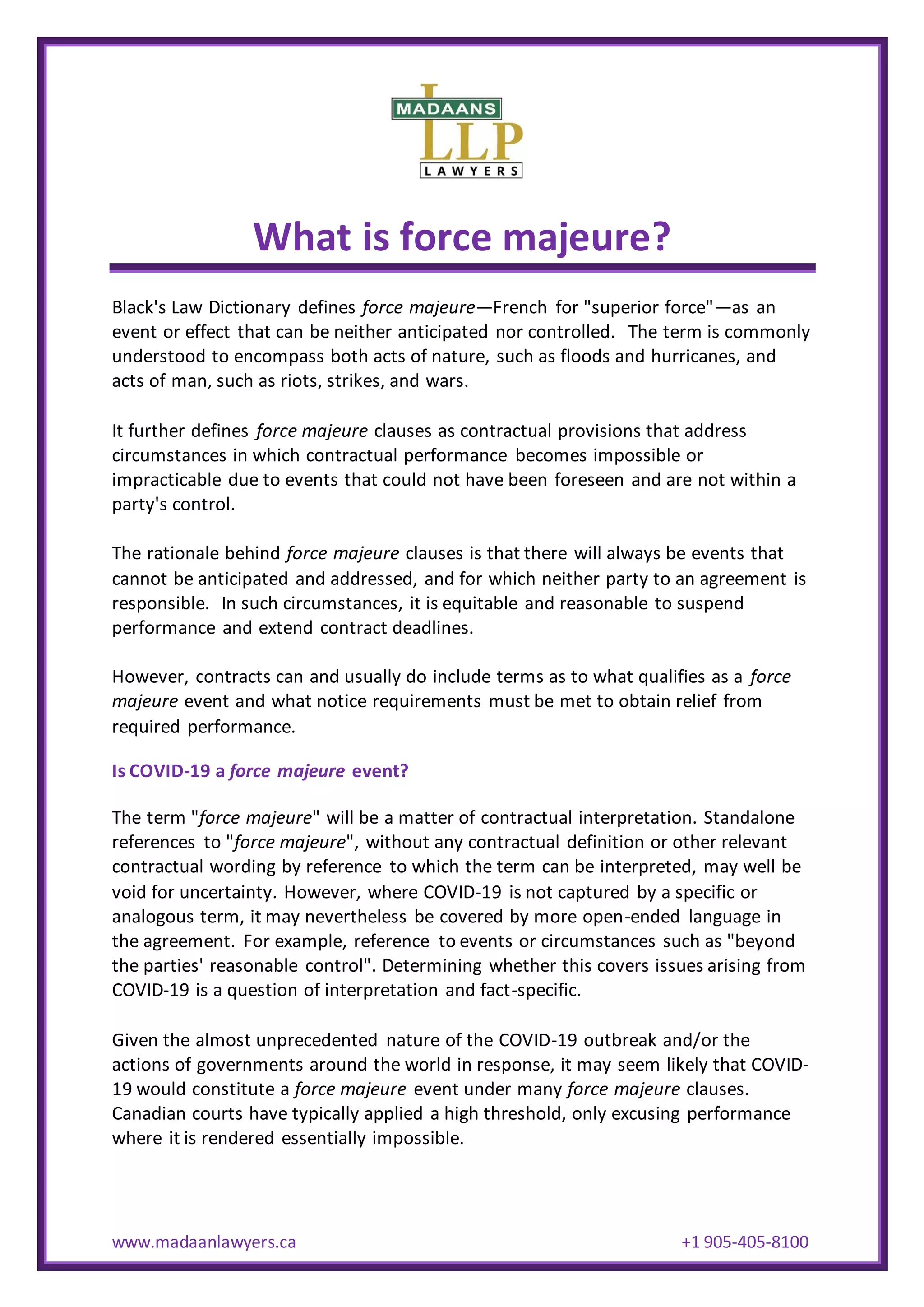 What is force majeure? | PDF