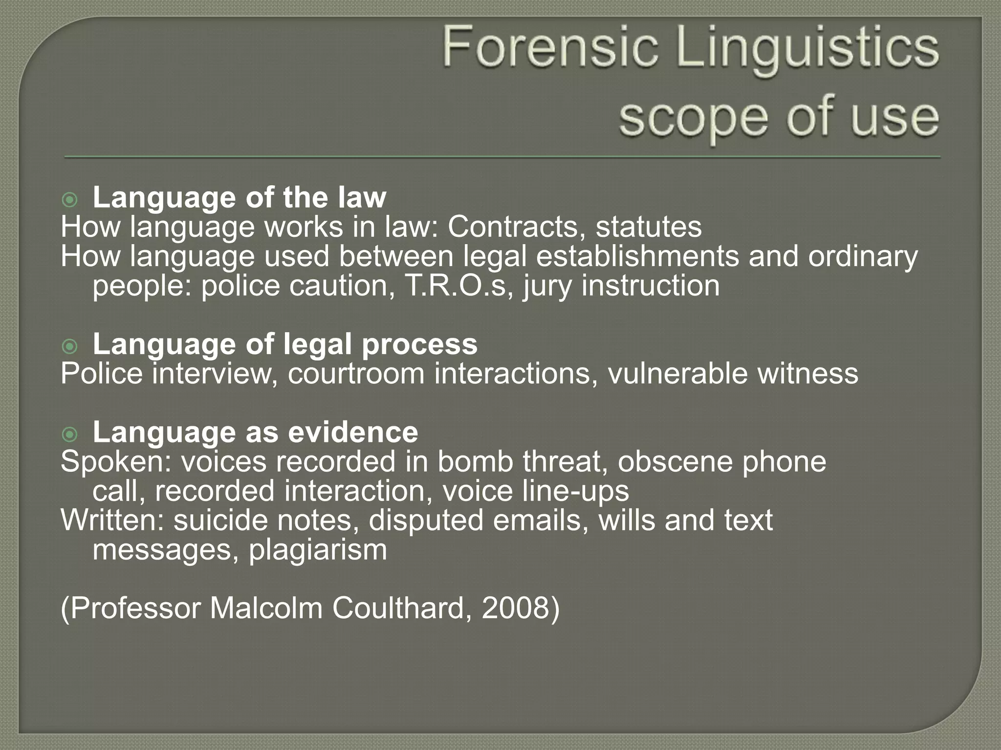 forensic linguistics | PPTX
