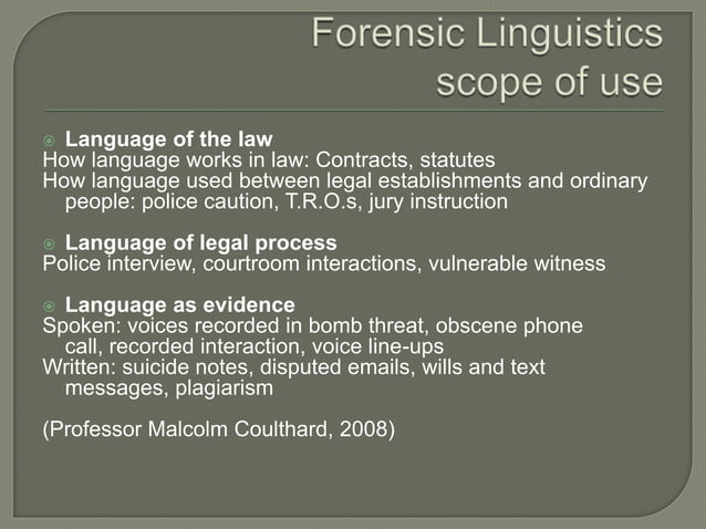 forensic linguistics | PPTX