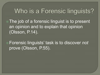 forensic linguistics | PPTX