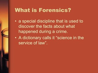 What is forensics | PPT