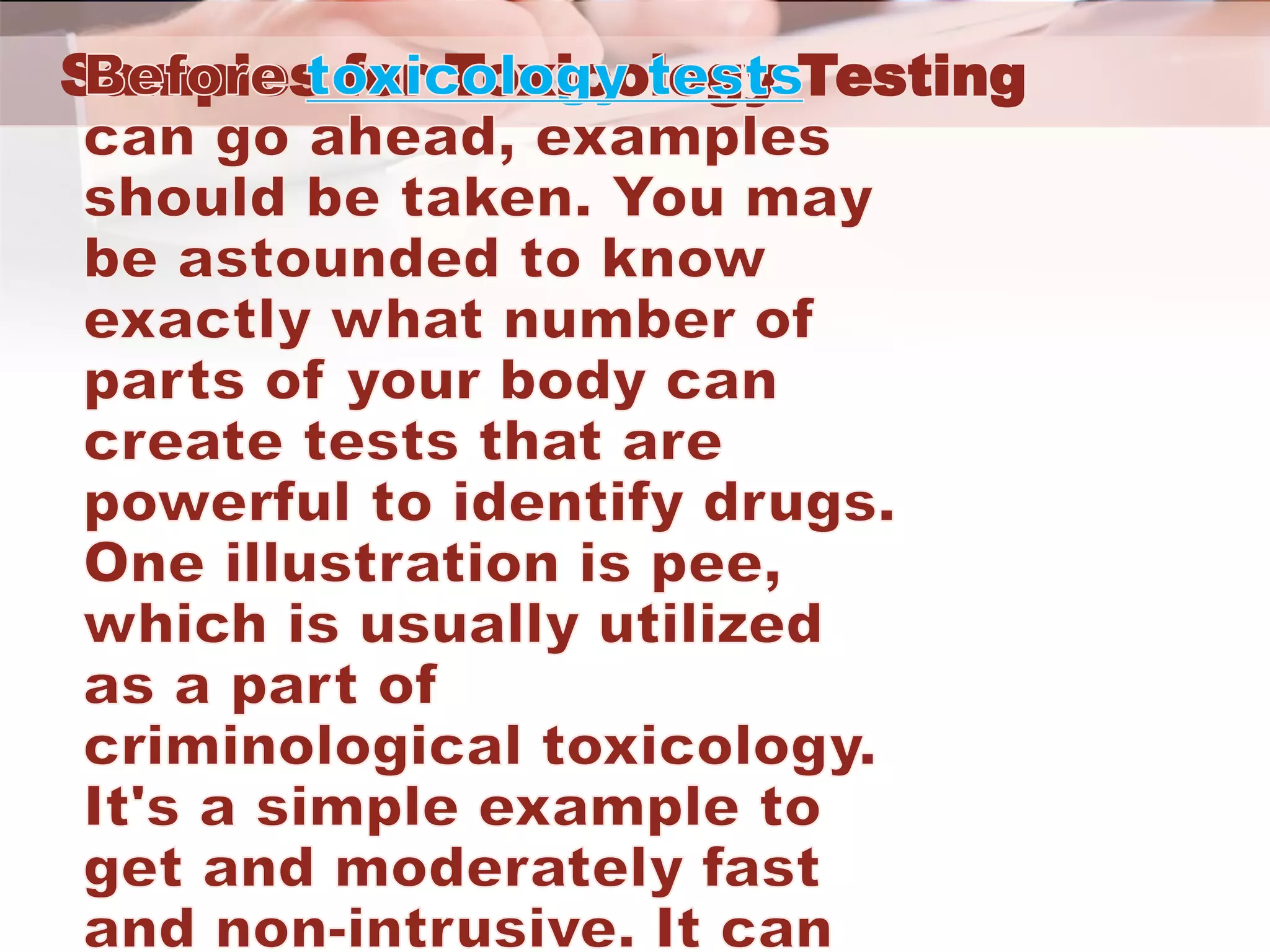 What is forensic toxicology tests? | PPTX