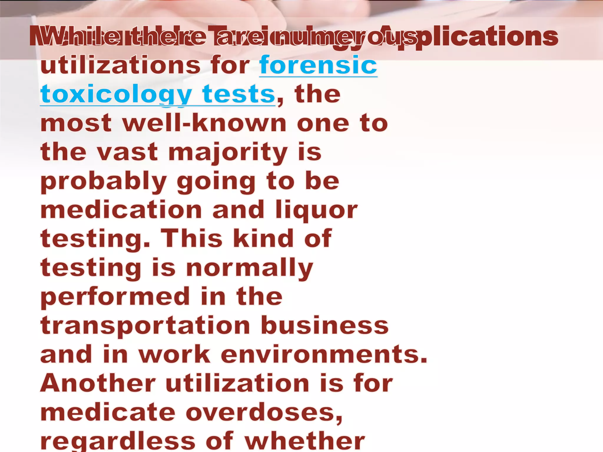 What is forensic toxicology tests? | PPTX