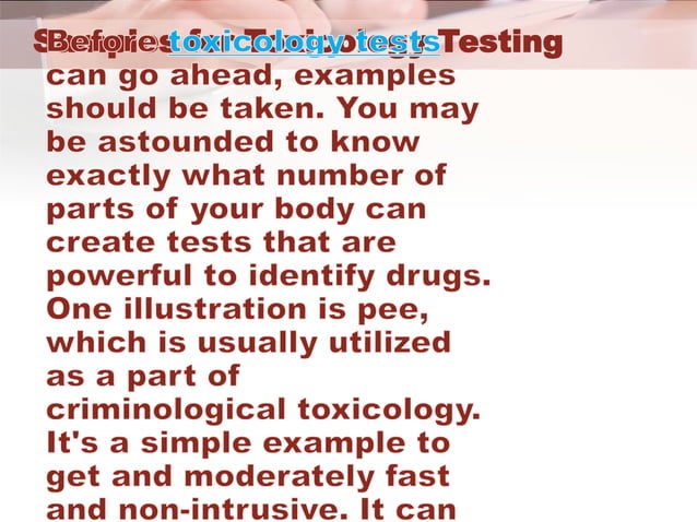 What is forensic toxicology tests? | PPT