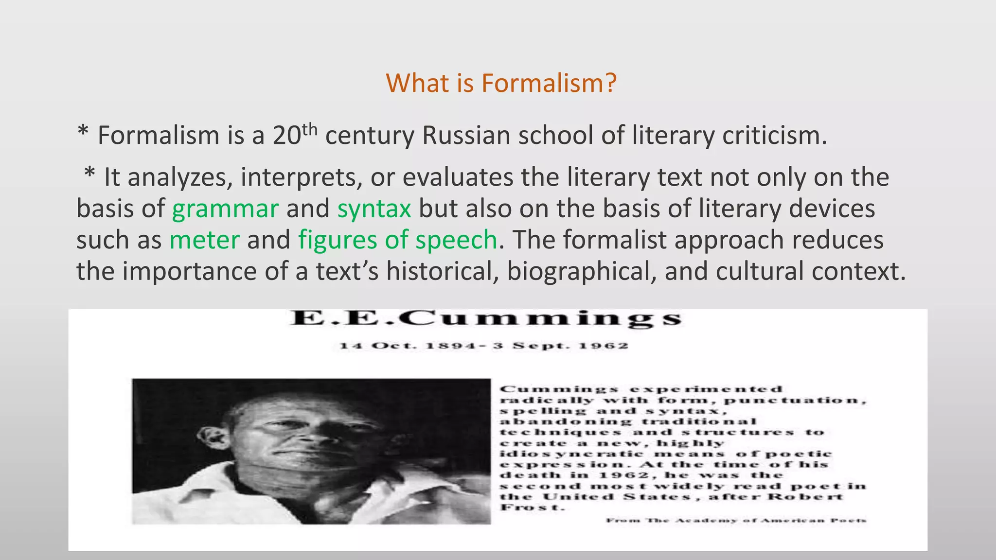 What is formalism? | PPTX