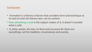 What is formalism? | PPTX