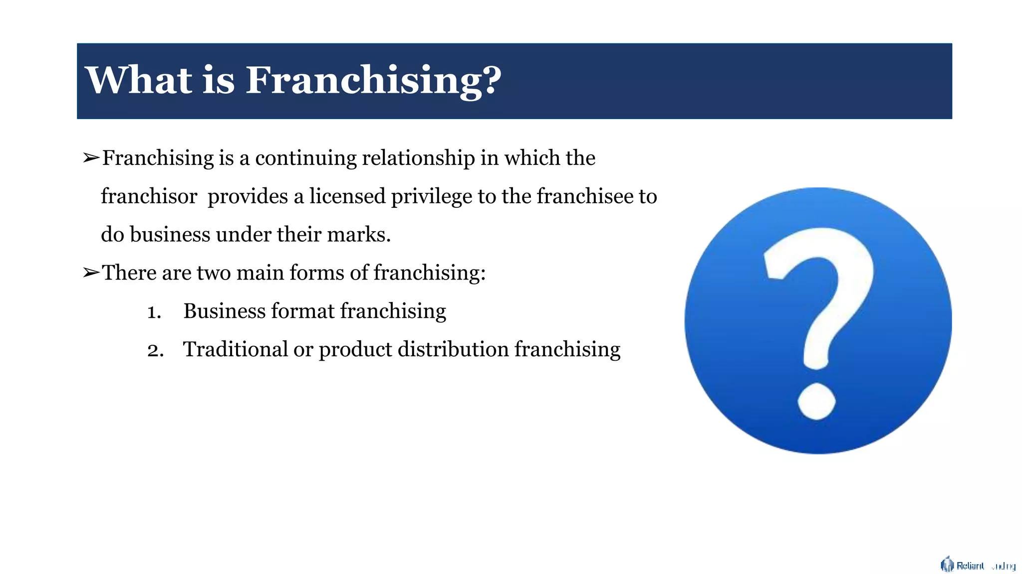 What is franchising and why it is important | PPTX