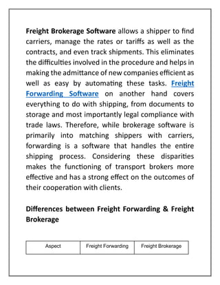 What Is Freight Brokerage & Freight Forwarding Software | PDF