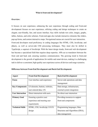 Understanding Front-End Development: Skills, Tools, and Trends | DOCX