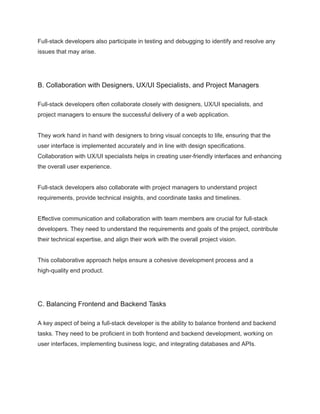 What is Full Stack Developer: Skills, Roles, and Responsibilities | PDF