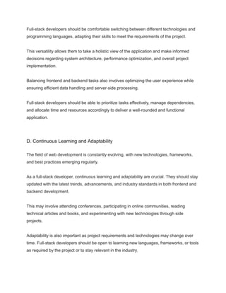 What is Full Stack Developer: Skills, Roles, and Responsibilities | PDF