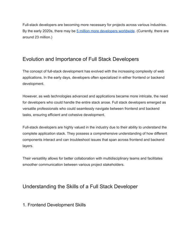 What is Full Stack Developer: Skills, Roles, and Responsibilities | PDF