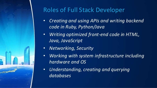 What is full stack development and role of full stack developer?