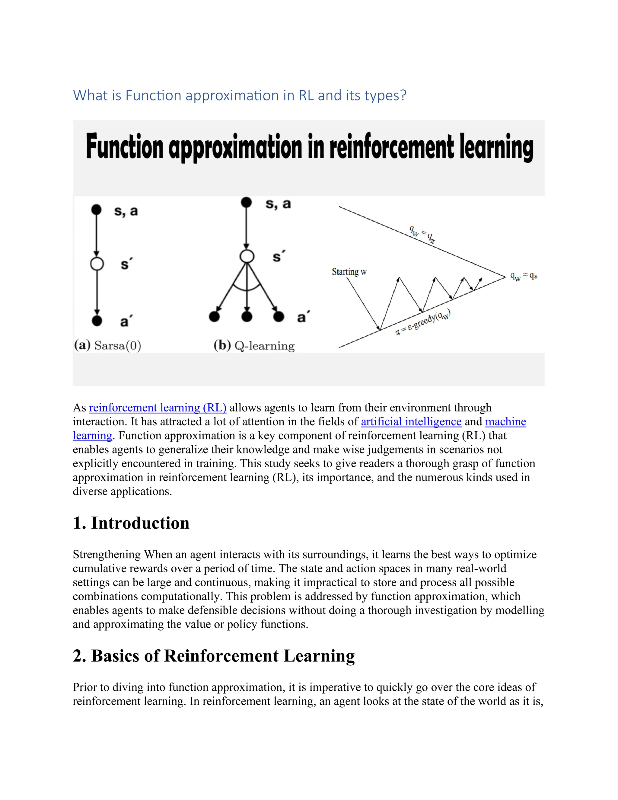 What is Function approximation in RL and its types.pdf