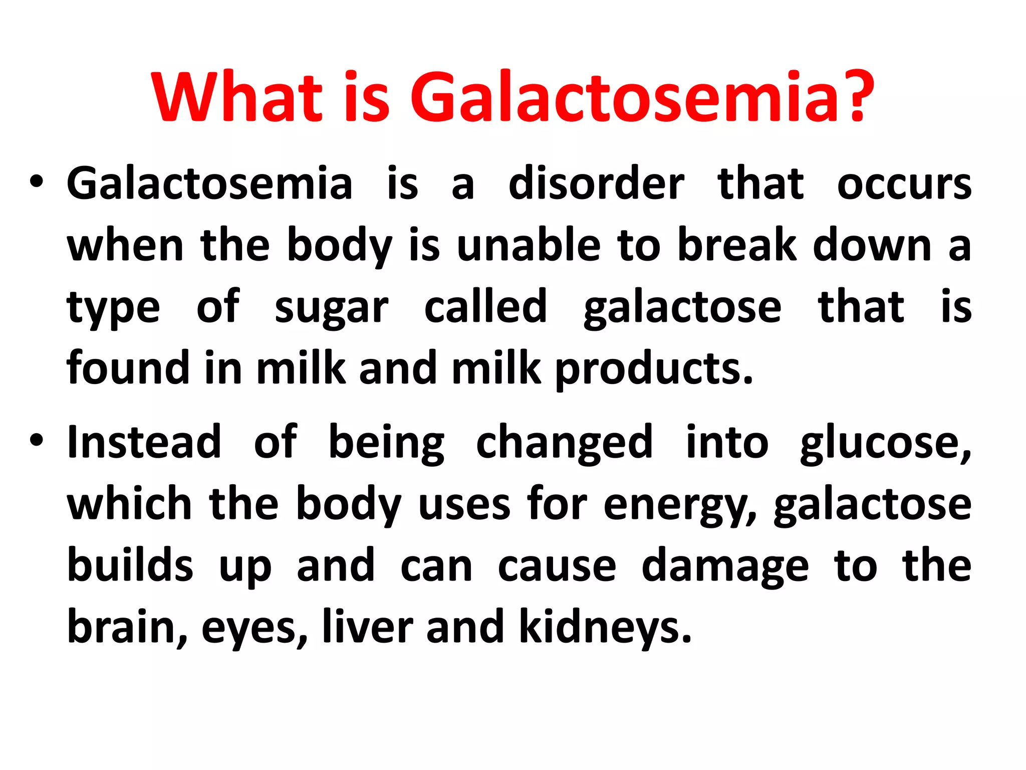 What is galactosemia | PDF