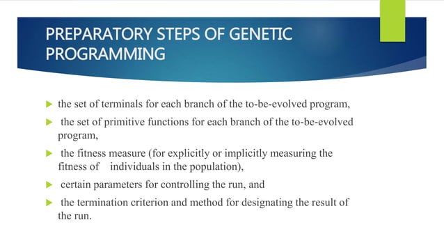 Introduction to genetic programming | PPTX