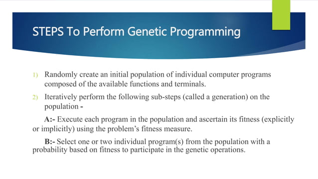 Introduction to genetic programming | PPTX