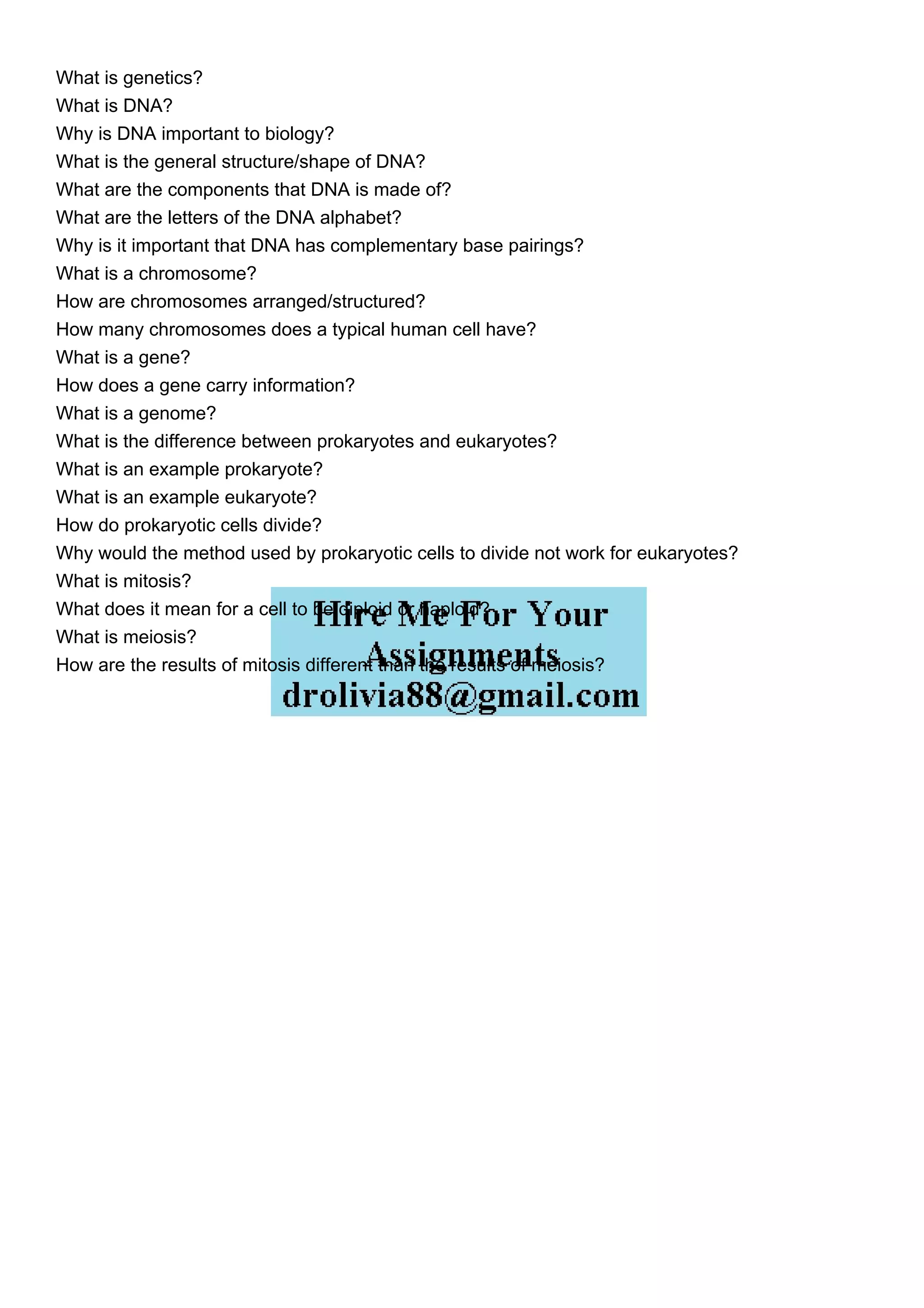 What is genetics What is DNA Why is DNA important to biolo.pdf