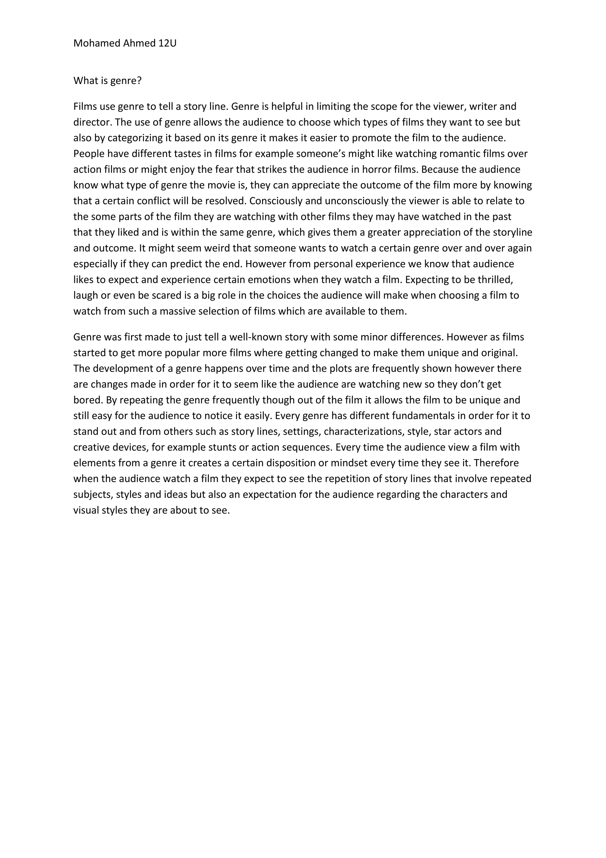 What is genre moe ahmed 4 | PDF