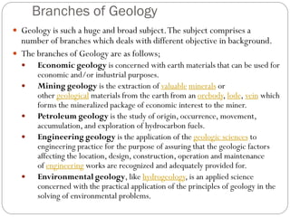 What is geology and scope of geology | PDF