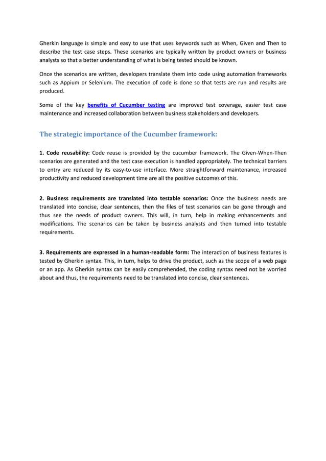 What is Gherkin or Cucumber testing.pdf | Programming Languages | Computing