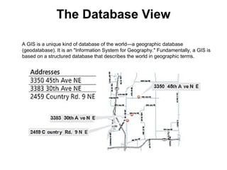 A Geographic Information System (GIS) is a computer-based framework ...