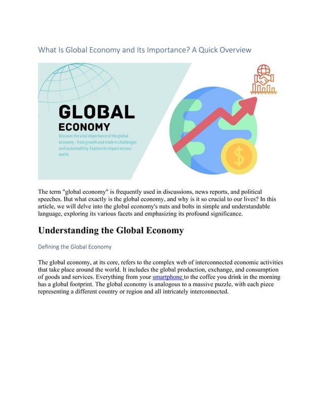 What Is Global Economy and Its Importance.pdf | Economy | Business and ...