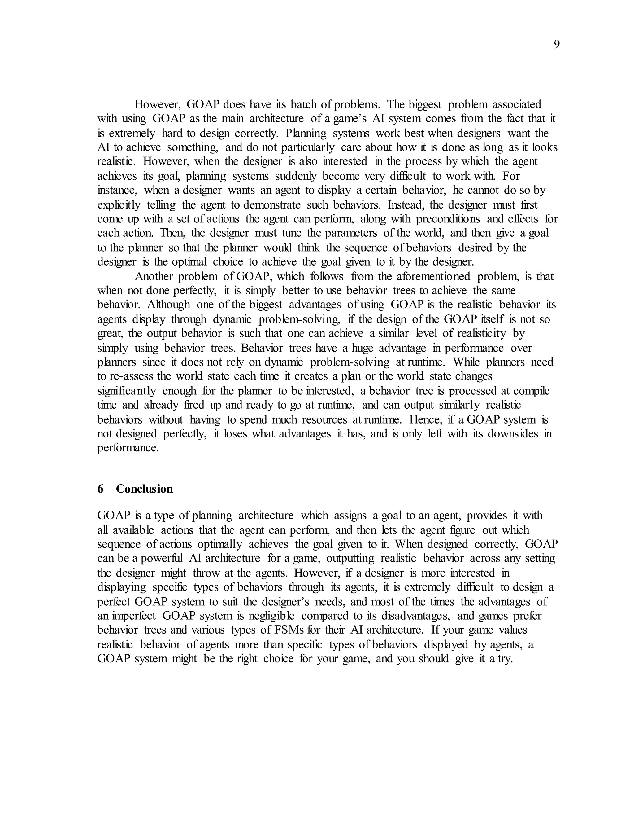 What is goap, and why is it not already mainstream | DOCX