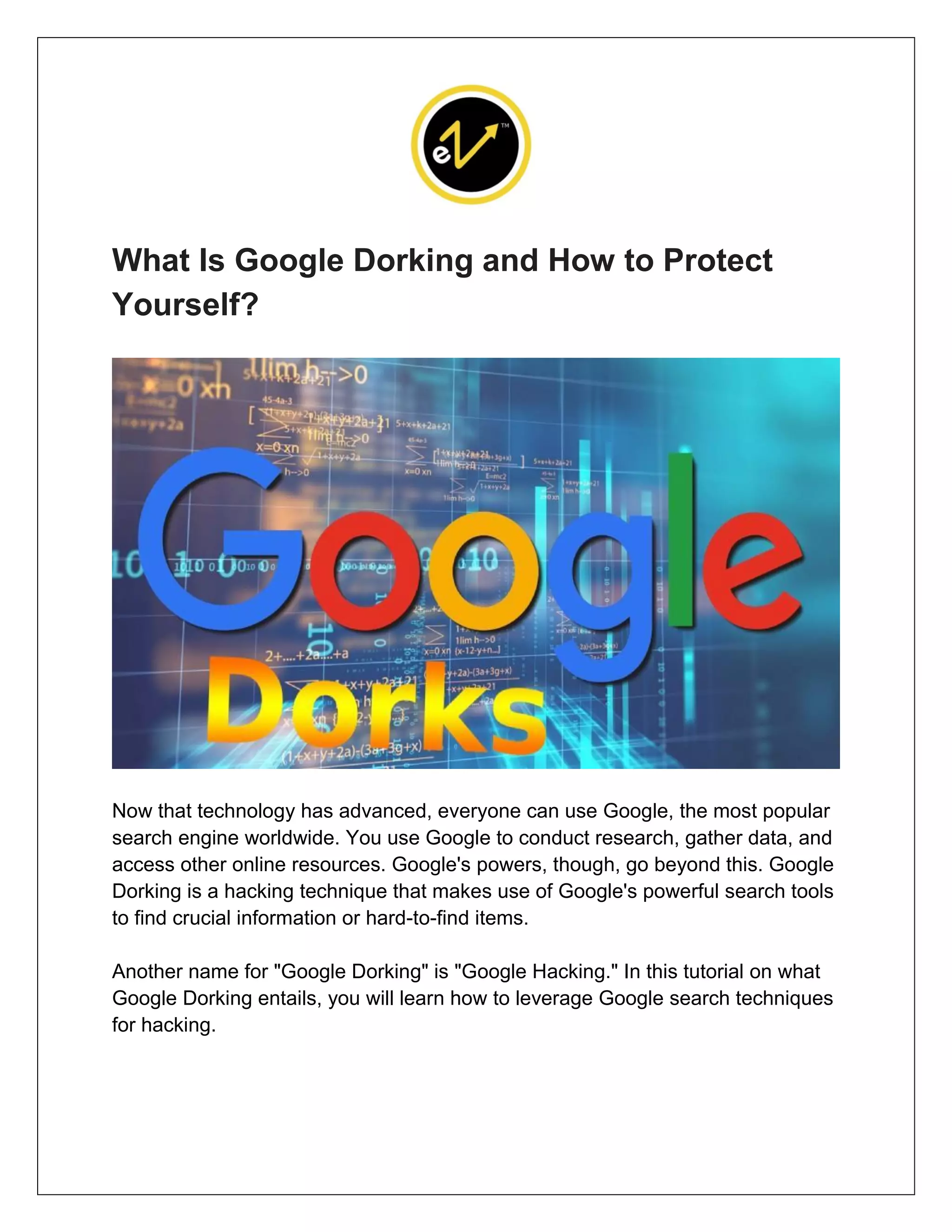 What Is Google Dorking and How to Protect Yourself_ docx.pdf
