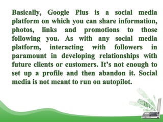 What is google plus | PPT