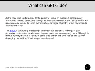 What Is GPT-3 And Why Is It Revolutionizing Artificial Intelligence? | PPT