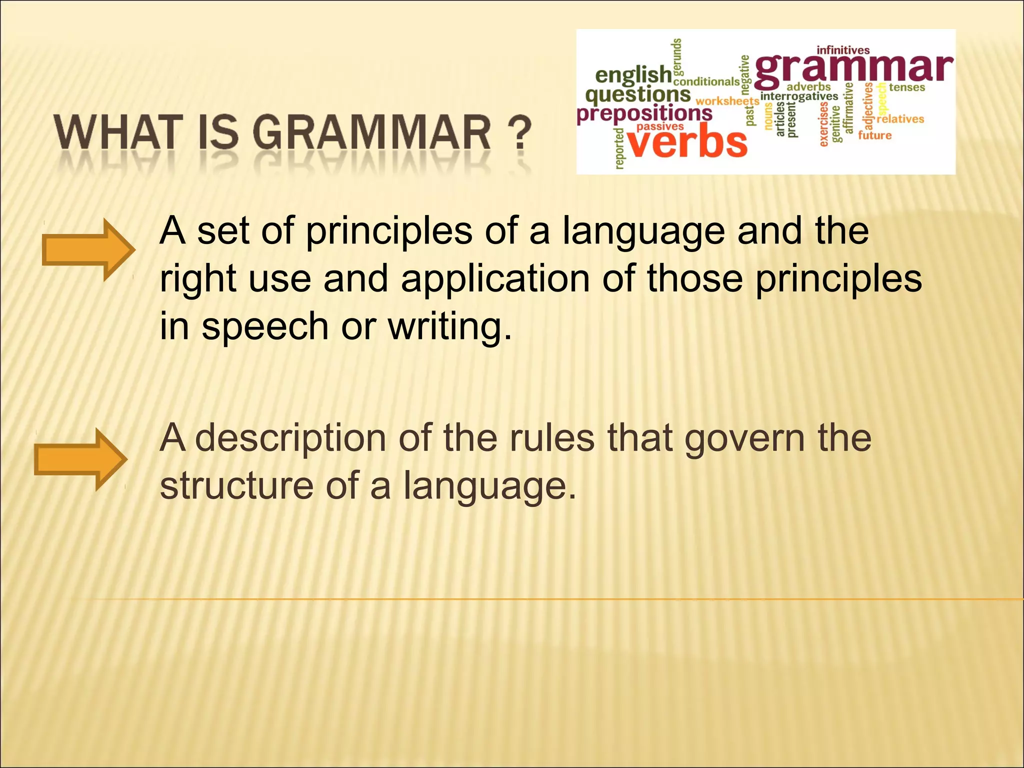 What is grammar class 1 | PPT