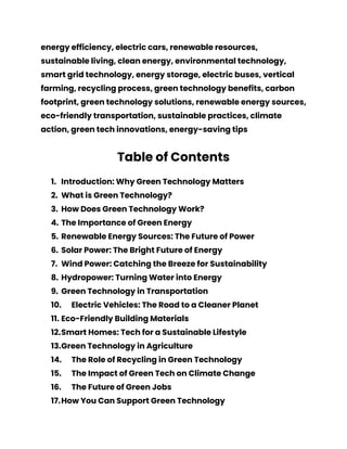 What is Green Technology and How Is It Paving the Way to a Sustainable ...
