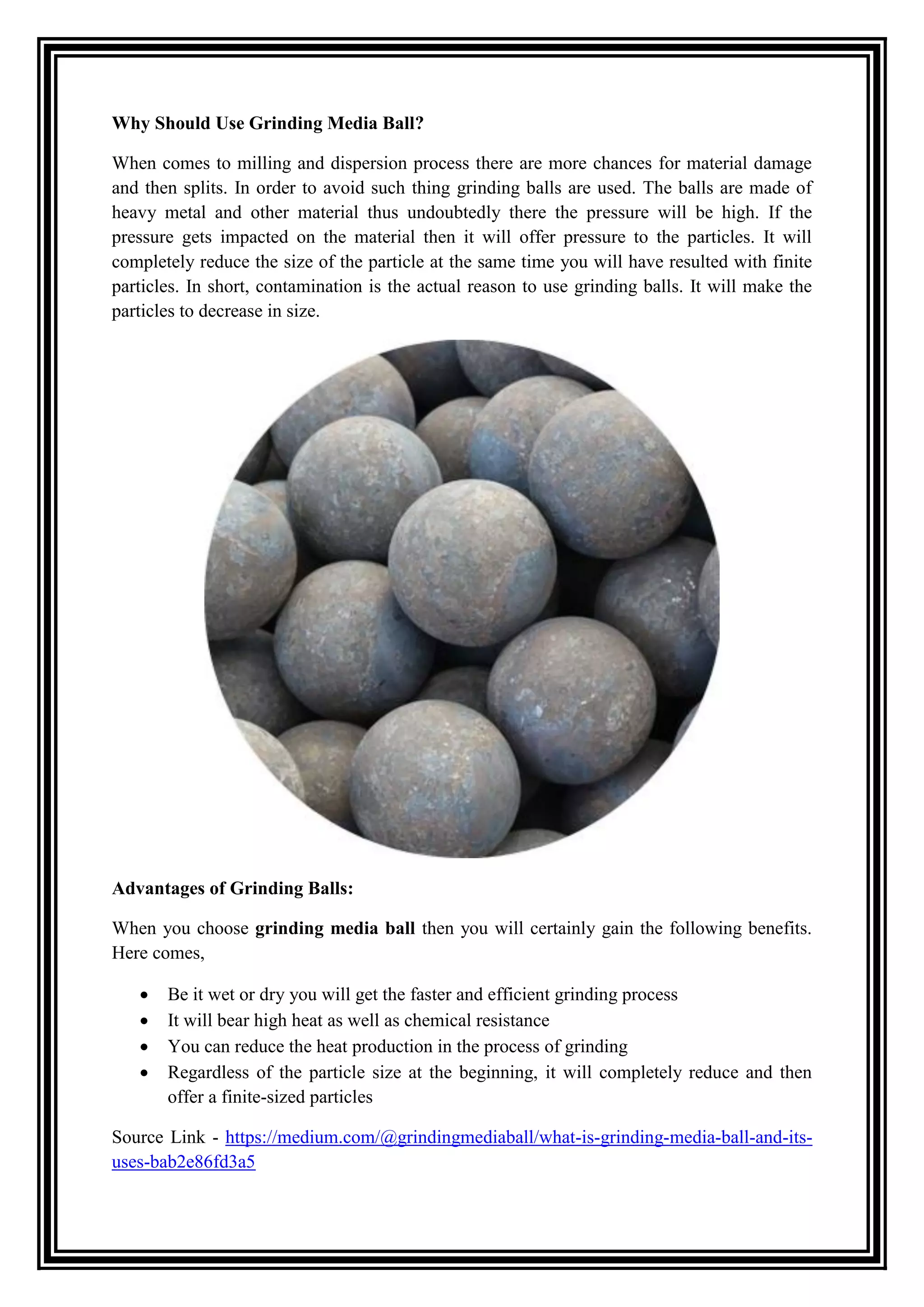 What is grinding media ball and its uses | PDF | Physics | Science