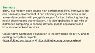 What is gRPC introduction gRPC Explained | PPTX