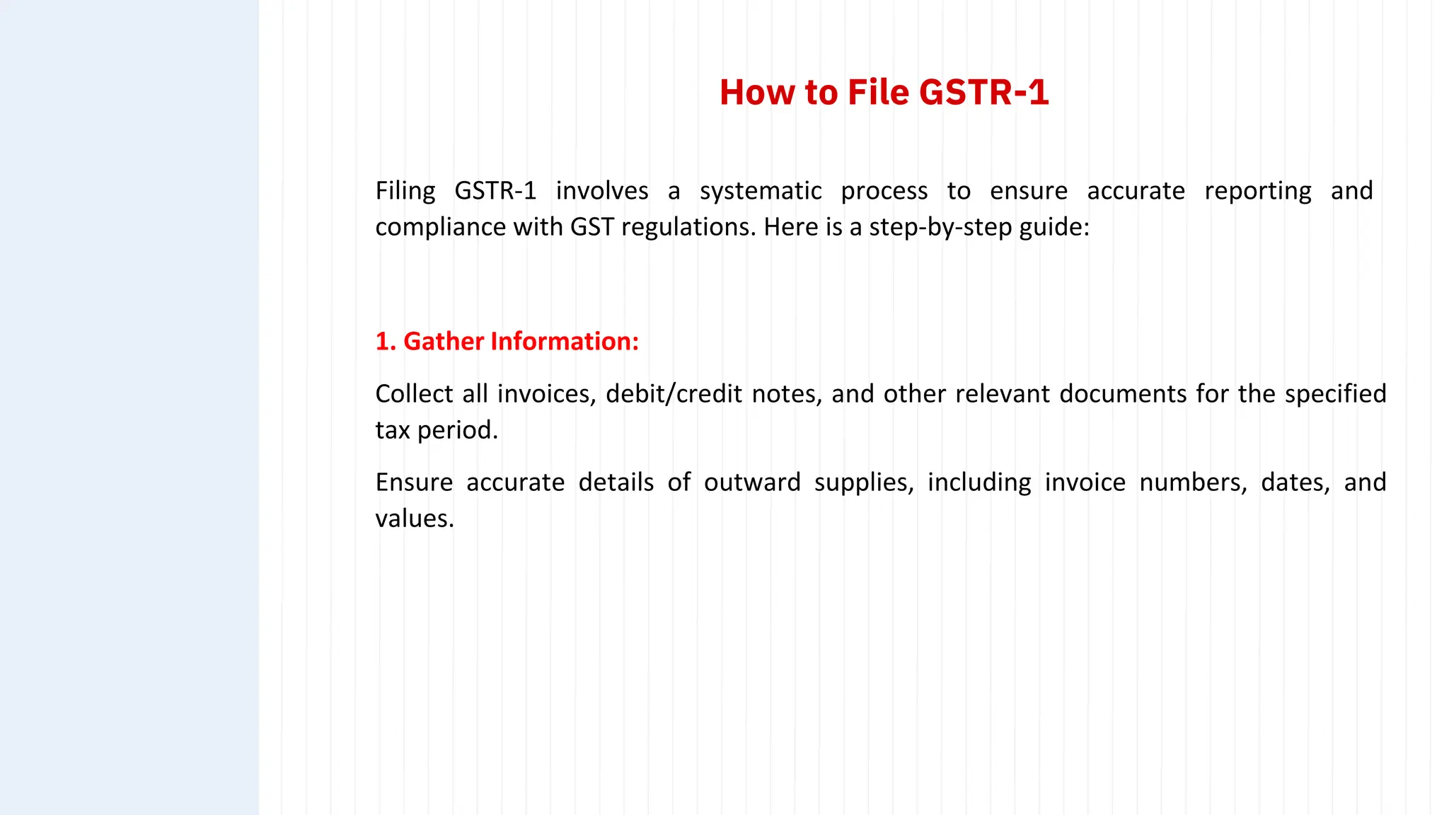 What Is The Gstr 1 How To File Gstr 1 Pptx