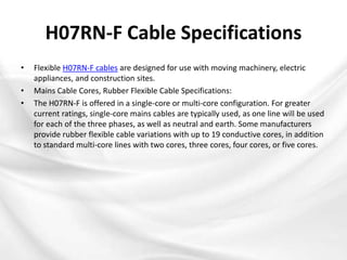 H07RN-F cables to a few different products | PPTX