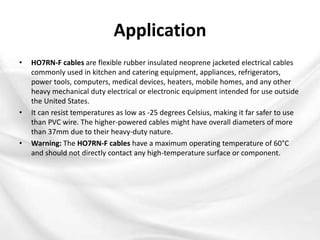 H07RN-F cables to a few different products | PPTX