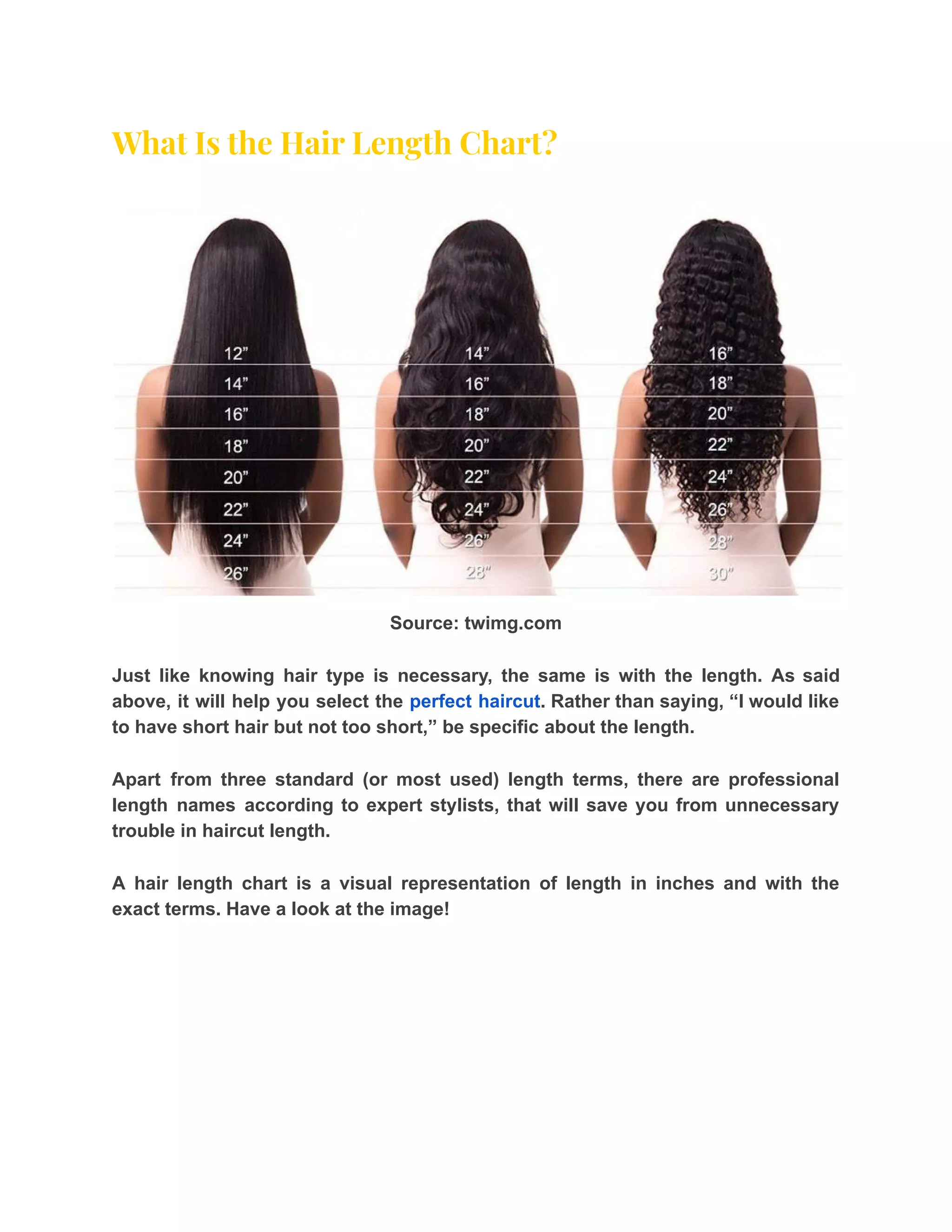 What is hair length chart – detailed guide on its uses | PDF