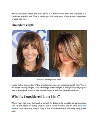 What is hair length chart – detailed guide on its uses | PDF