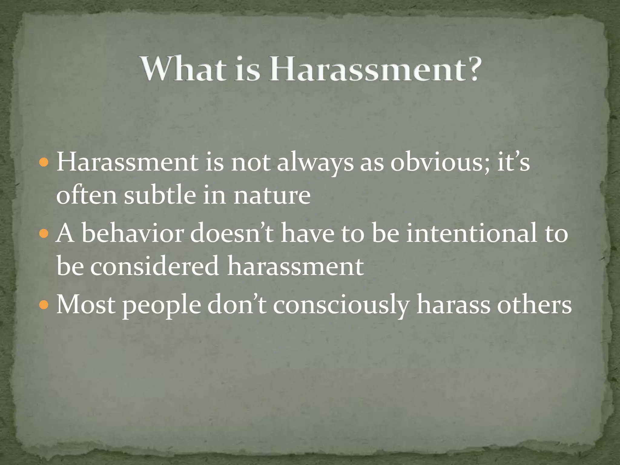 What Is Harassment | PPTX