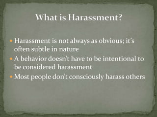 What Is Harassment | PPTX
