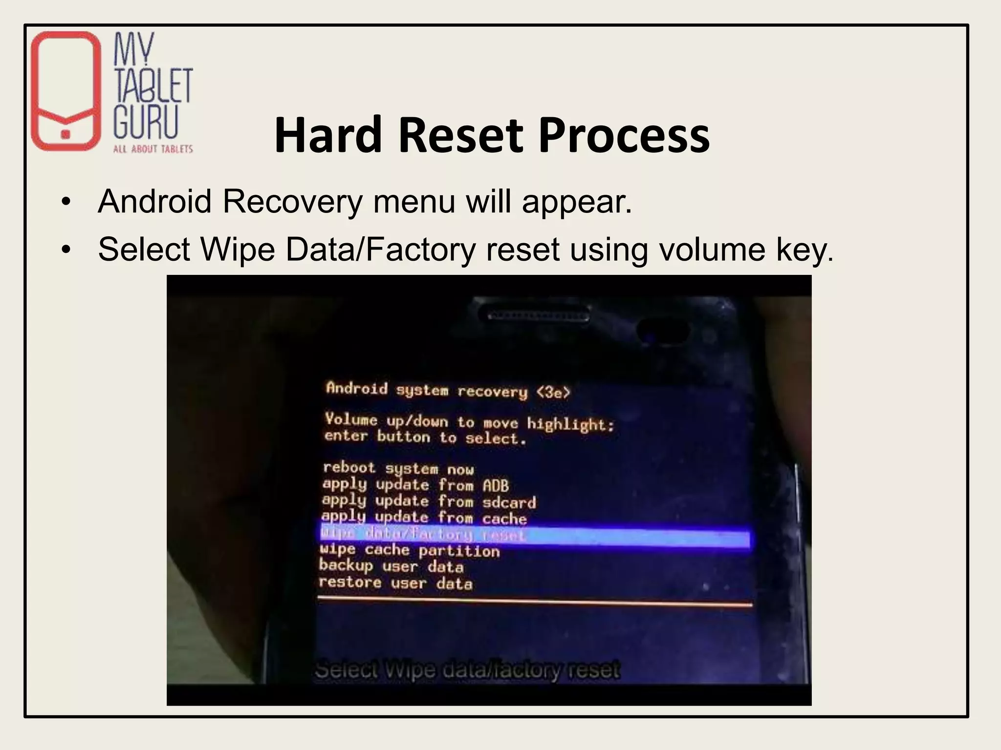 What is Hard Reset of Android Tablet / Mobile | PPT