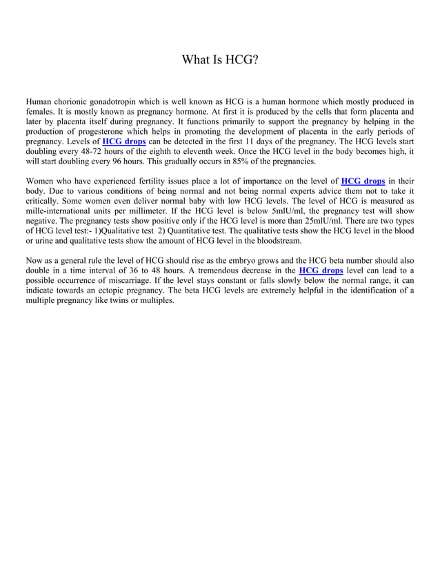 What Is HCG? | PDF