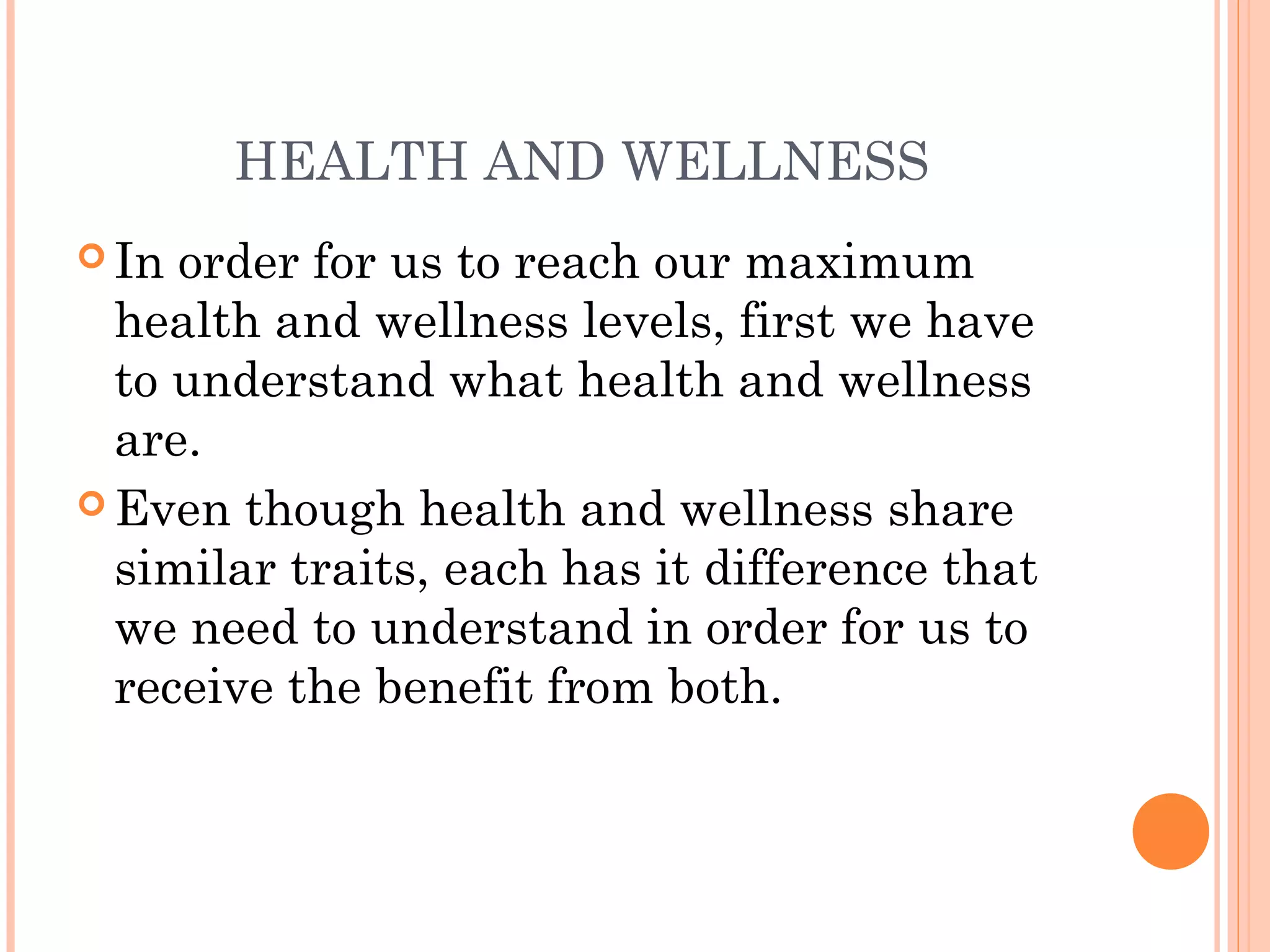 What is health and wellness | PPT