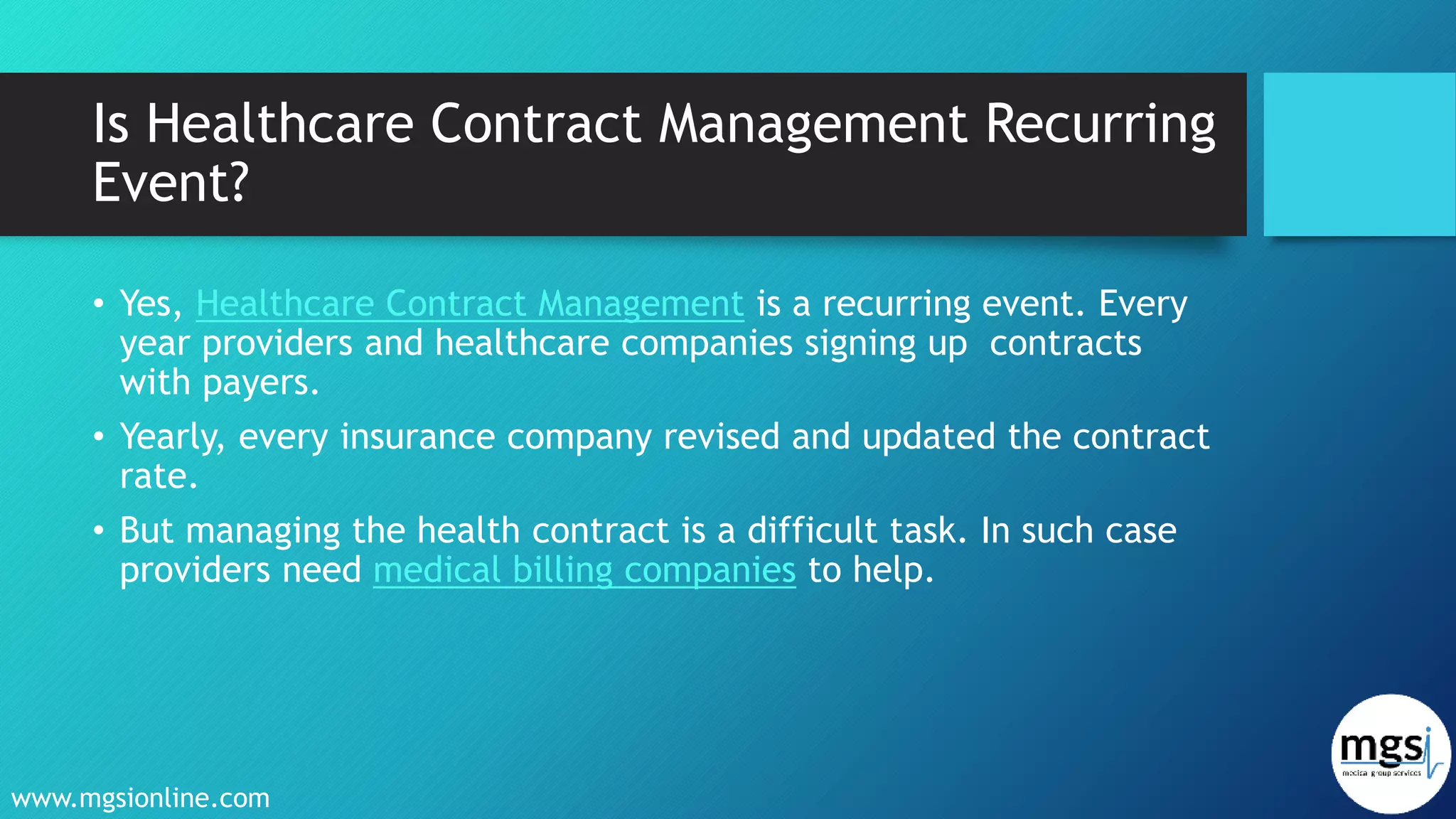 What is healthcare contract management in medical billing | PPTX