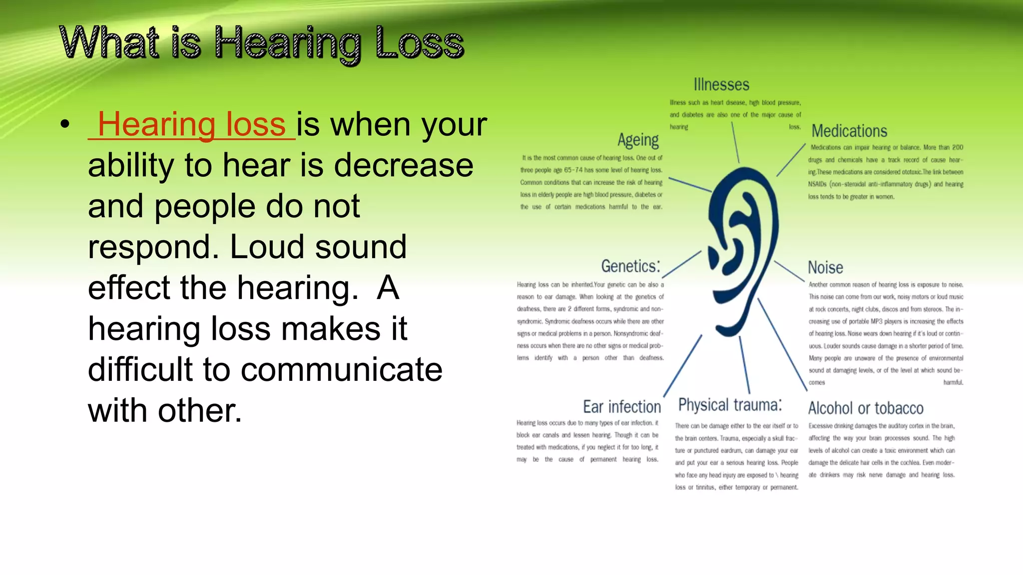 Hearing loss and types of Hearing loss | PPT