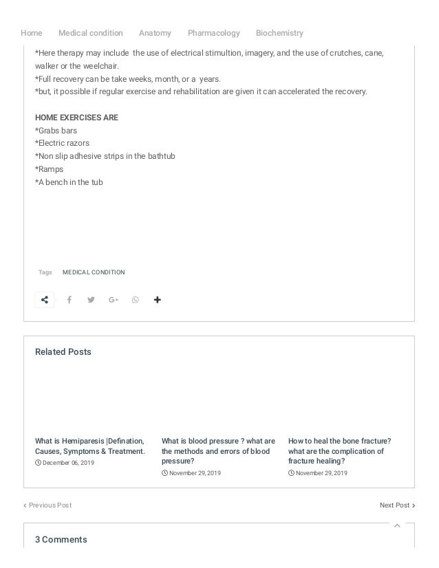 What is hemiparesis defination, causes, symptoms & treatment
