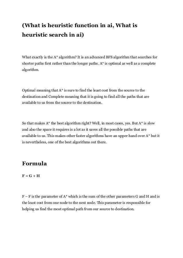 What is A * Search? What is Heuristic Search? What is Tree search ...